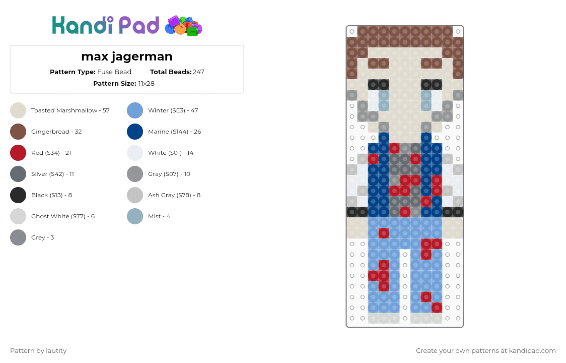 Max jagerman Fuse Bead Pattern - Kandi Pad | Kandi Patterns, Fuse Bead ...