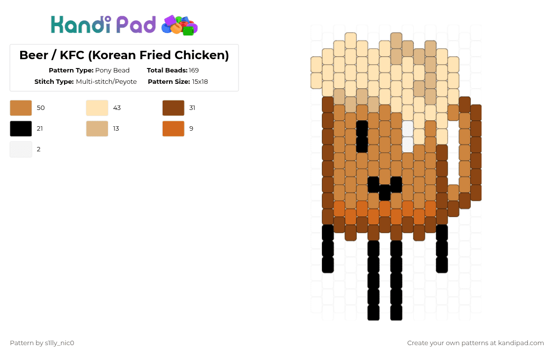 Beer / KFC (Korean Fried Chicken) Pony Bead Pattern - Kandi Pad | Kandi ...