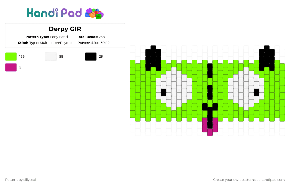 Derpy GIR Pony Bead Pattern - Kandi Pad | Kandi Patterns, Fuse Bead ...