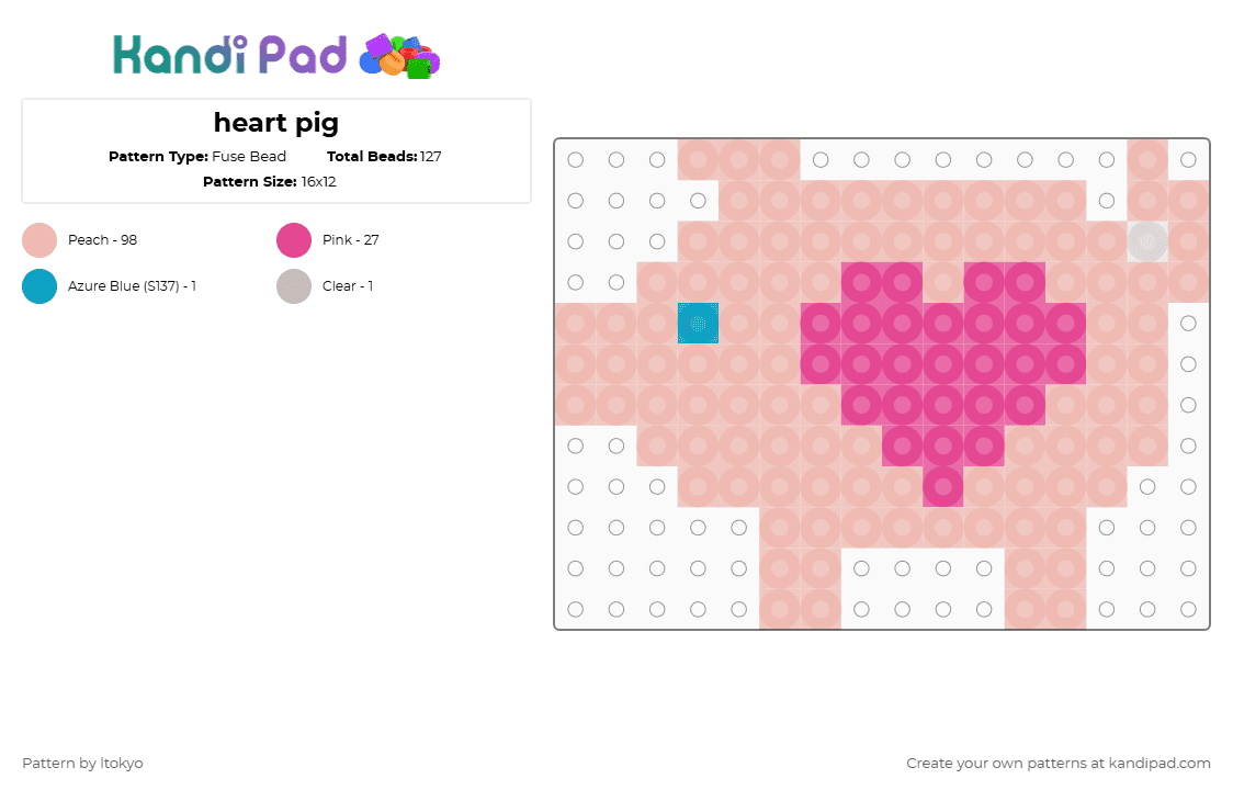 Pig Fuse Bead Patterns - Gallery - Kandi Pad | Kandi Patterns, Fuse ...