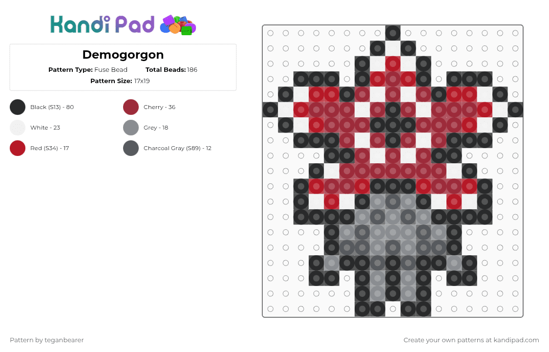 Demogorgon Fuse Bead Pattern - Kandi Pad | Kandi Patterns, Fuse Bead ...