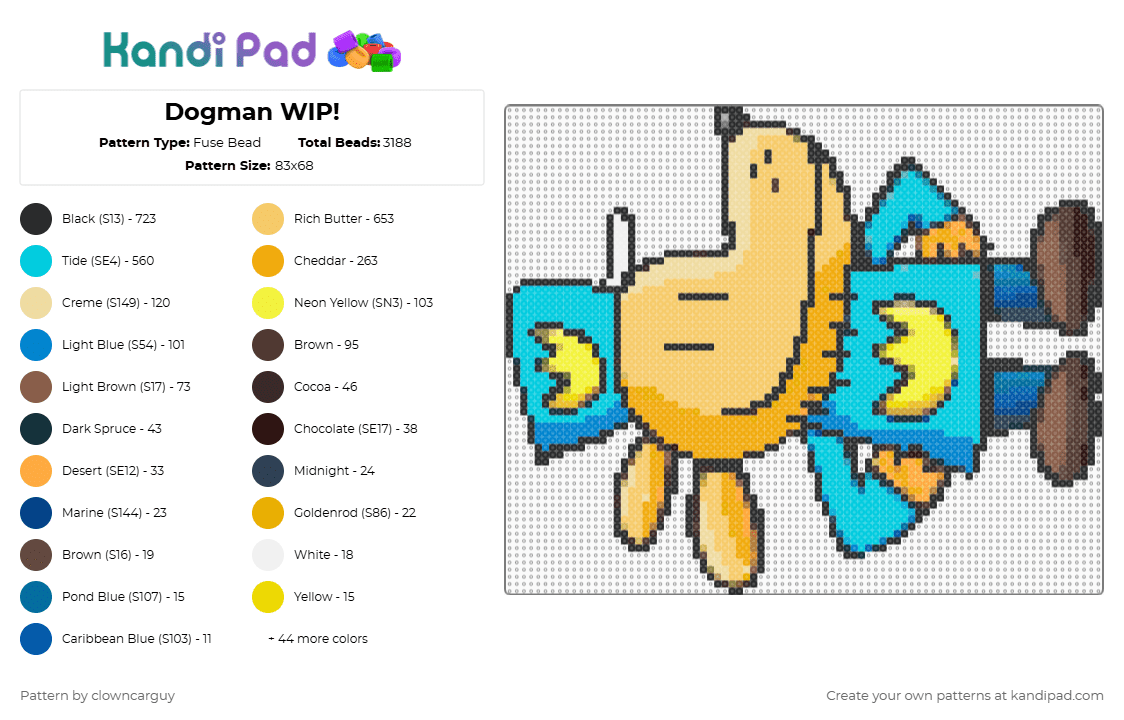 Dogman WIP! Fuse Bead Pattern - Kandi Pad | Kandi Patterns, Fuse Bead ...