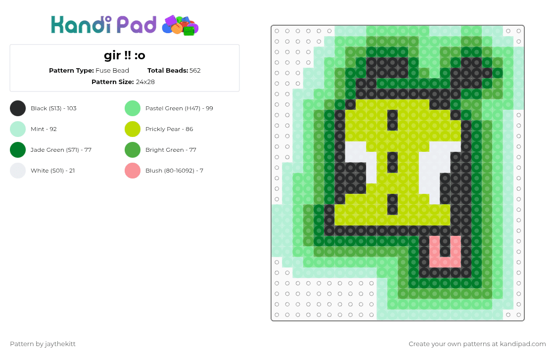 Gir !! :o Fuse Bead Pattern - Kandi Pad | Kandi Patterns, Fuse Bead ...