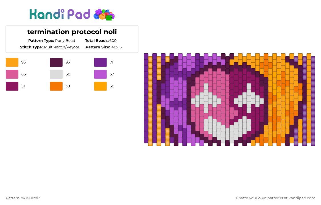 Termination protocol noli Pony Bead Pattern - Kandi Pad | Kandi ...