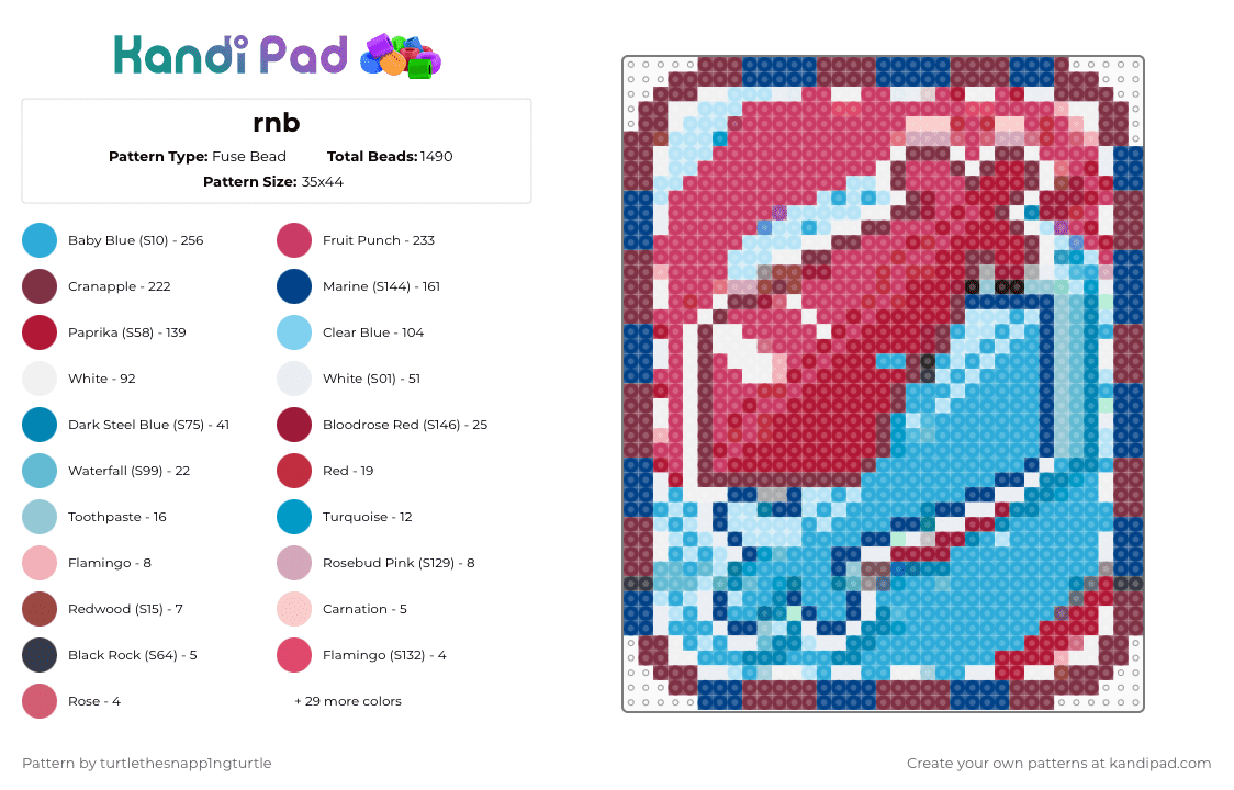 Rnb Fuse Bead Pattern - Kandi Pad | Kandi Patterns, Fuse Bead Patterns ...