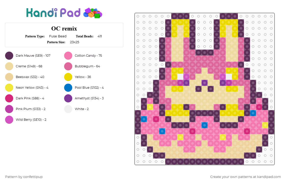 OC remix Fuse Bead Pattern - Kandi Pad | Kandi Patterns, Fuse Bead ...