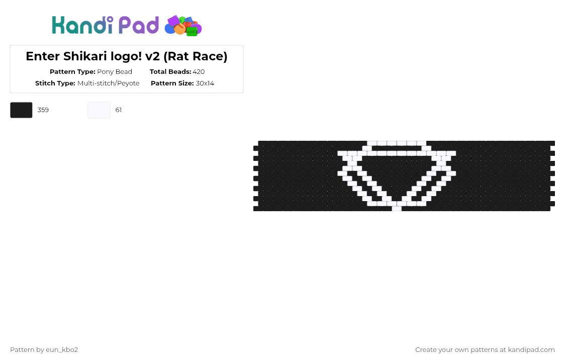 Enter Shikari logo! v2 (Rat Race) Pony Bead Pattern - Kandi Pad | Kandi ...