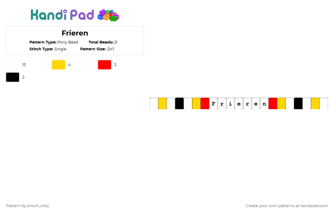 Frieren Pony Bead Pattern - Kandi Pad | Kandi Patterns, Fuse Bead ...
