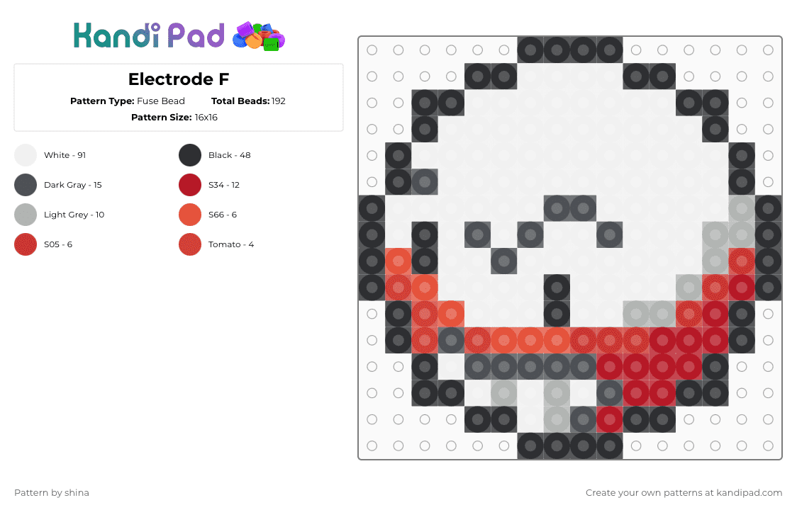 Electrode F Fuse Bead Pattern - Kandi Pad | Kandi Patterns, Fuse Bead ...
