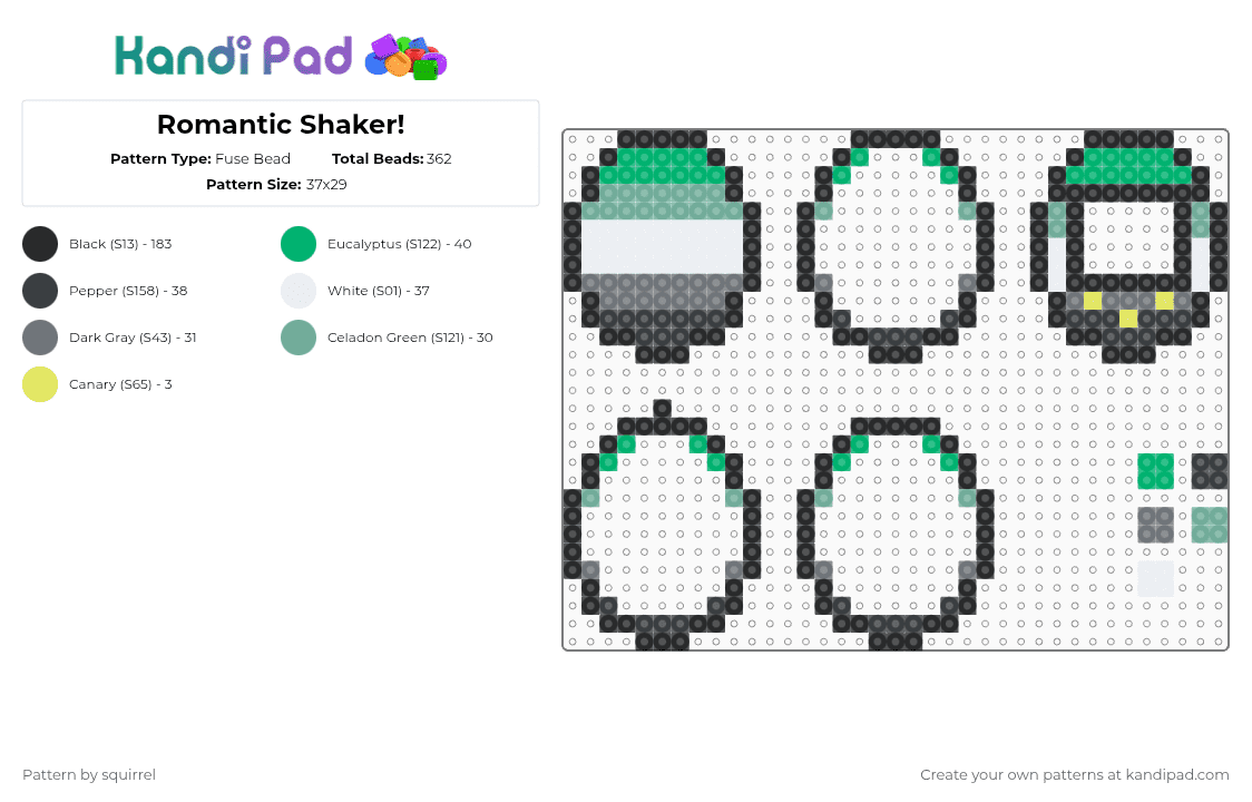 Romantic Shaker! Fuse Bead Pattern - Kandi Pad | Kandi Patterns, Fuse ...