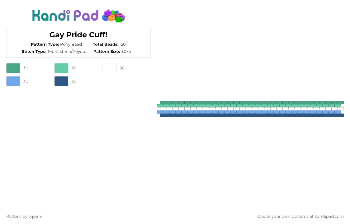 Gay Pride Cuff! Pony Bead Pattern - Kandi Pad | Kandi Patterns, Fuse ...