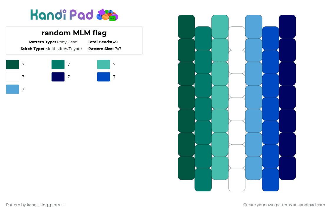 Random MLM flag Pony Bead Pattern - Kandi Pad | Kandi Patterns, Fuse ...