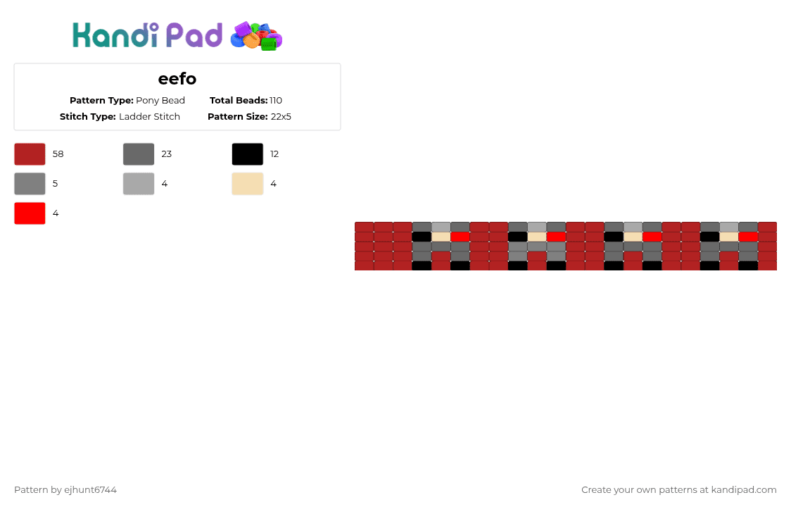 Eefo Pony Bead Patterns - Gallery - Kandi Pad | Kandi Patterns, Fuse ...