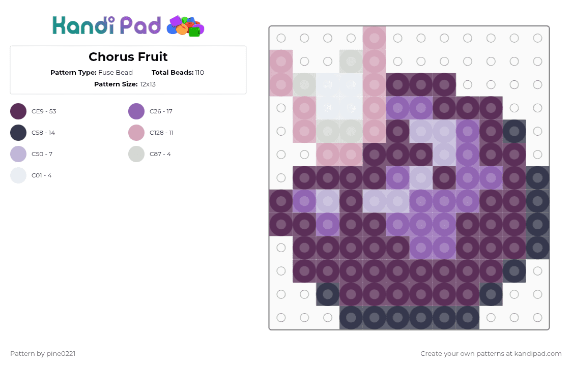 Chorus Fruit Fuse Bead Pattern - Kandi Pad | Kandi Patterns, Fuse Bead ...