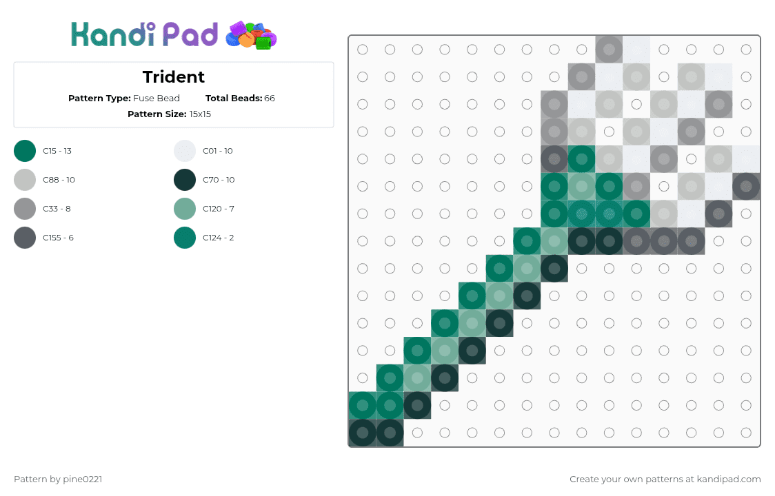 Trident Fuse Bead Pattern - Kandi Pad | Kandi Patterns, Fuse Bead ...