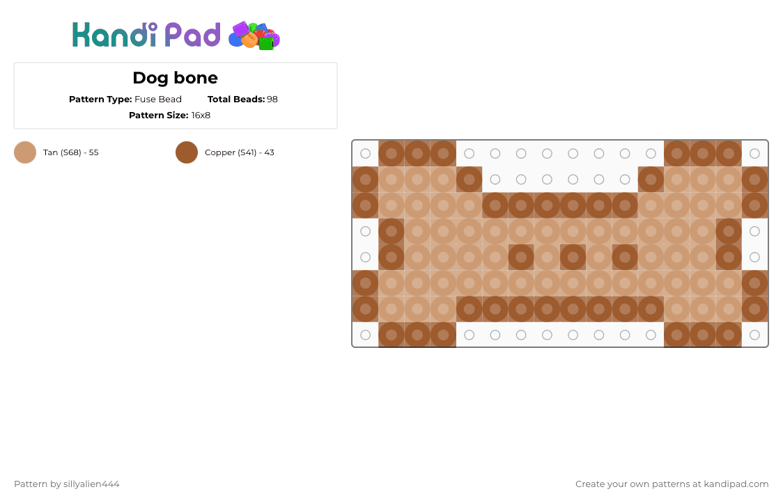 Dog bone Fuse Bead Pattern - Kandi Pad | Kandi Patterns, Fuse Bead ...