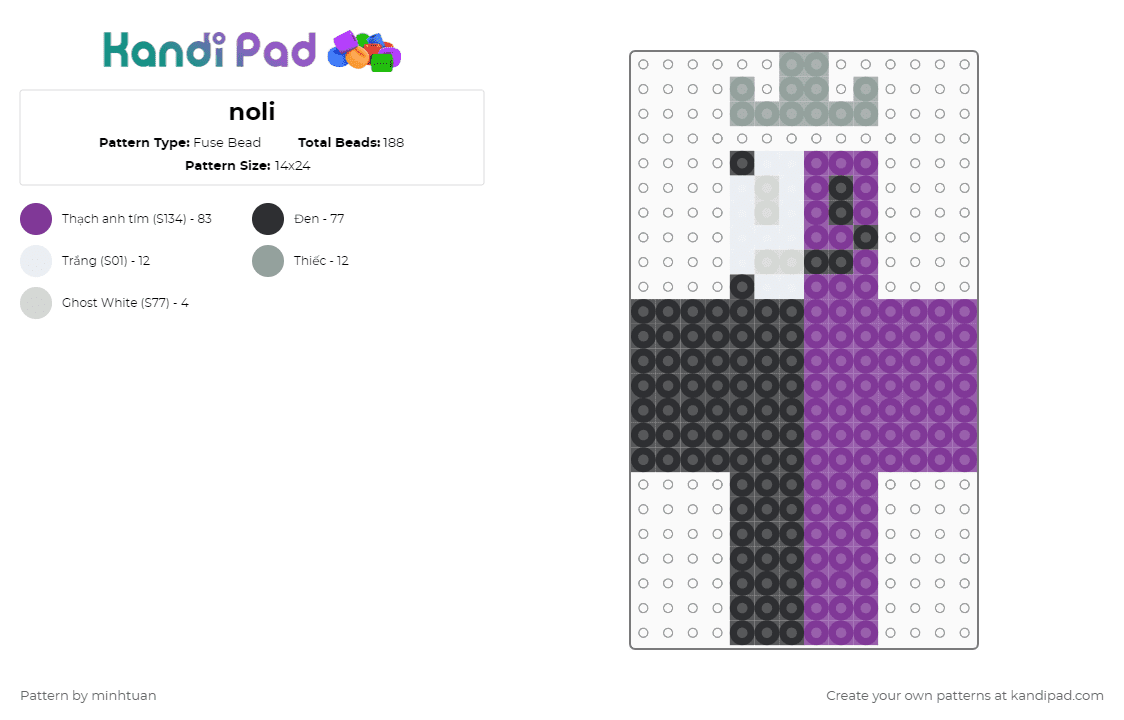 Noli Fuse Bead Pattern - Kandi Pad | Kandi Patterns, Fuse Bead Patterns ...