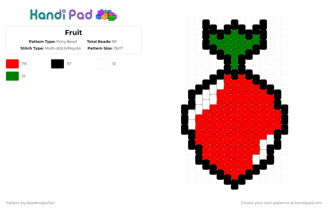 Fruit Pony Bead Pattern - Kandi Pad | Kandi Patterns, Fuse Bead ...