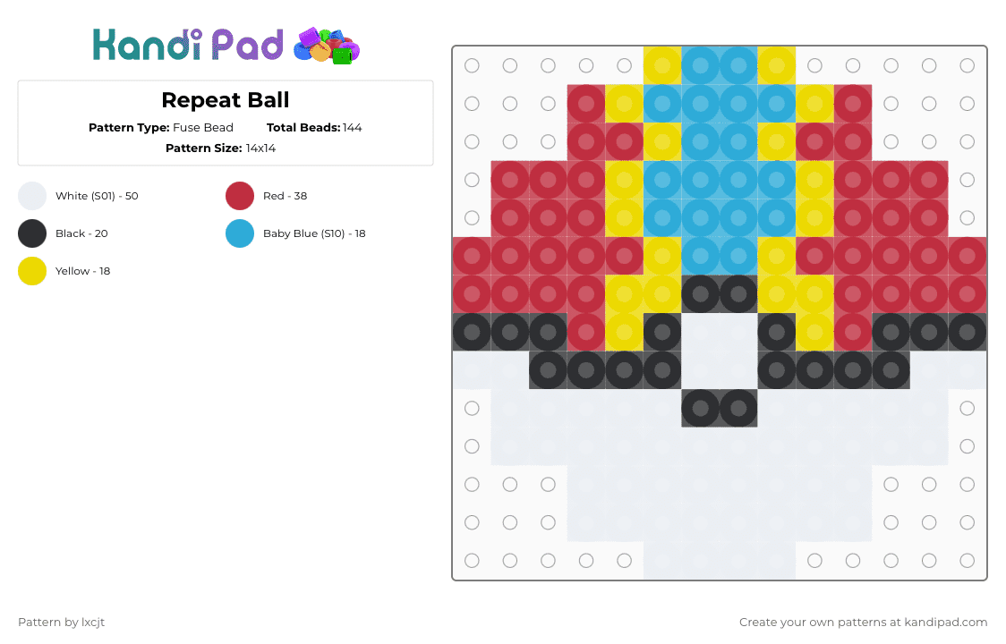 Repeat Ball Fuse Bead Pattern - Kandi Pad | Kandi Patterns, Fuse Bead ...
