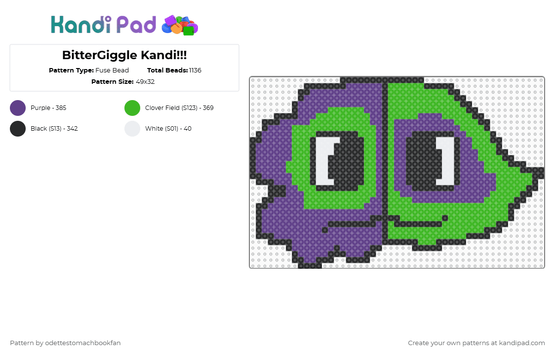 Bittergiggle Fuse Bead Patterns - Gallery - Kandi Pad | Kandi Patterns ...