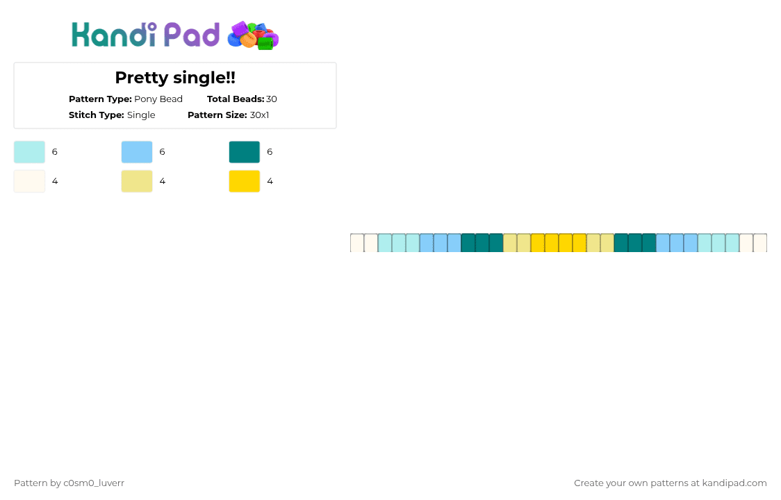 Pretty single!! Pony Bead Pattern - Kandi Pad | Kandi Patterns, Fuse ...