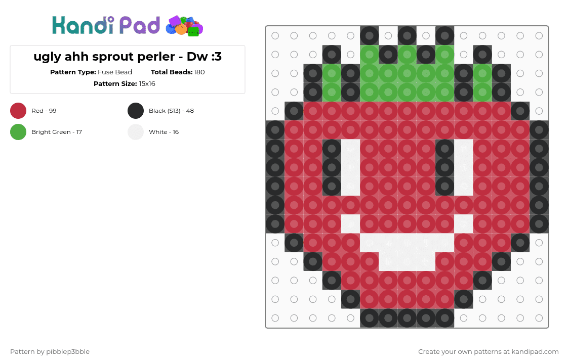 Ugly ahh sprout perler - Dw :3 Fuse Bead Pattern - Kandi Pad | Kandi ...