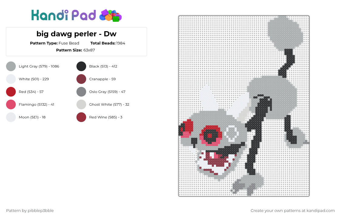 Big dawg perler - Dw Fuse Bead Pattern - Kandi Pad | Kandi Patterns ...