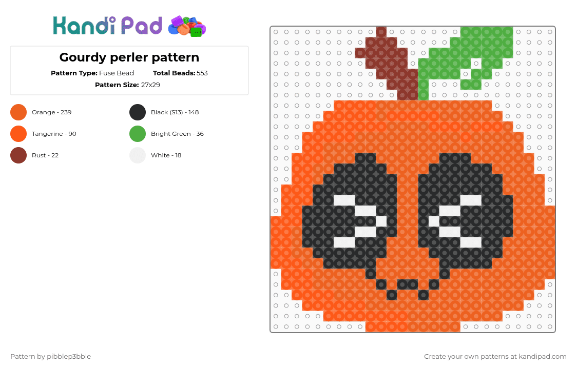 Gourdy perler pattern Fuse Bead Pattern - Kandi Pad | Kandi Patterns ...