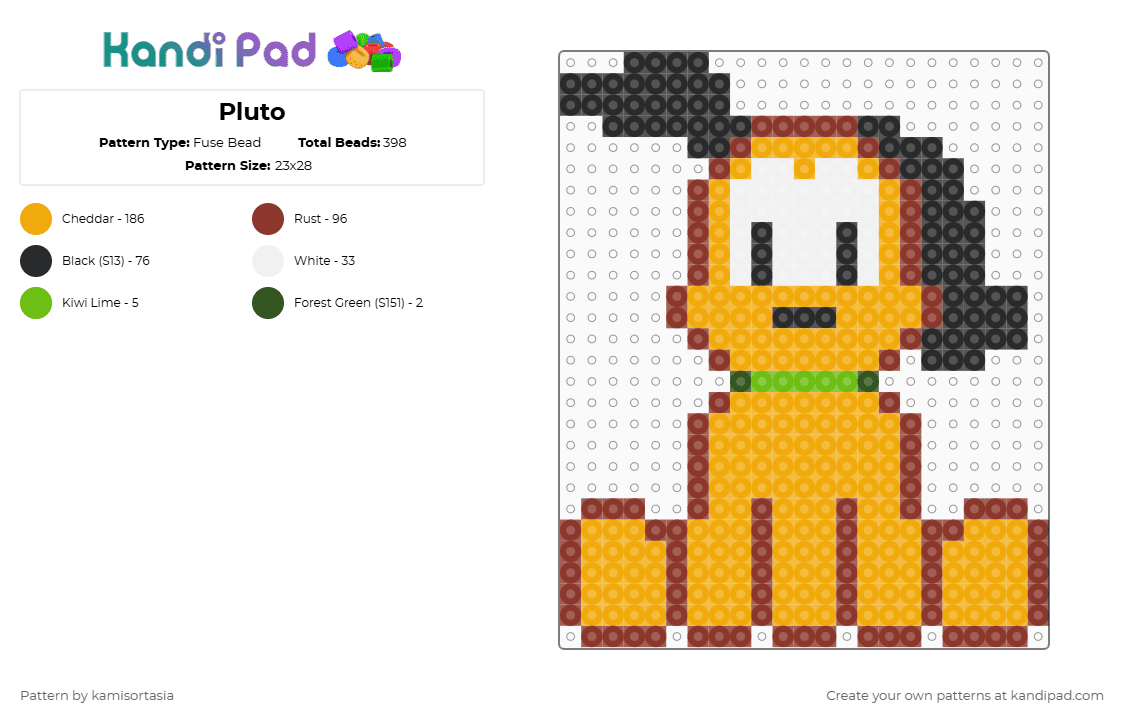 Pluto Fuse Bead Pattern - Kandi Pad | Kandi Patterns, Fuse Bead ...