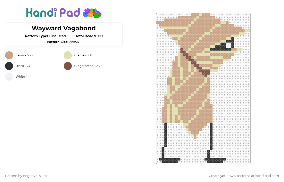 Wayward Vagabond Fuse Bead Pattern - Kandi Pad | Kandi Patterns, Fuse ...