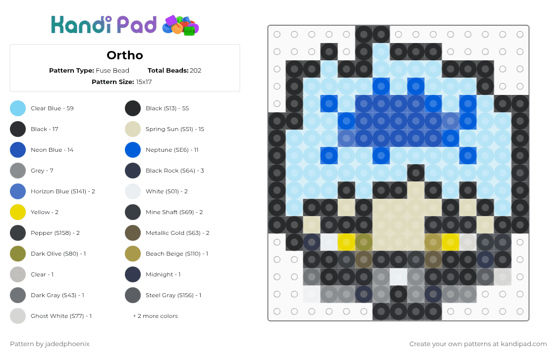 Ortho Fuse Bead Pattern - Kandi Pad | Kandi Patterns, Fuse Bead ...