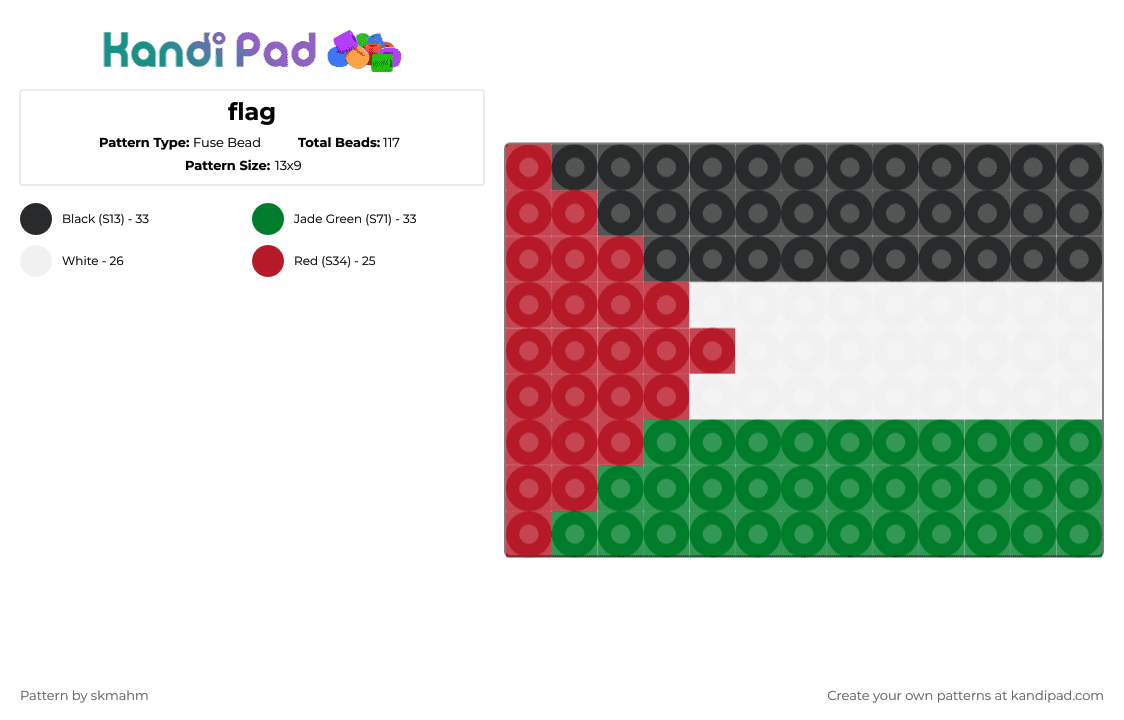 Flag Fuse Bead Pattern - Kandi Pad | Kandi Patterns, Fuse Bead Patterns ...