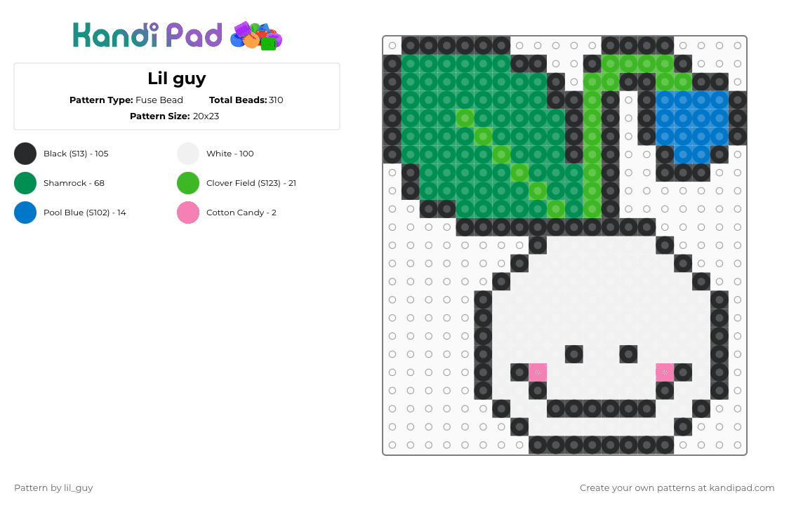 Lil guy Fuse Bead Pattern - Kandi Pad | Kandi Patterns, Fuse Bead ...