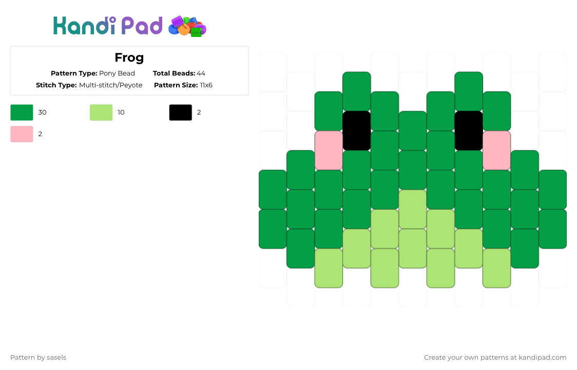 Frog Pony Bead Pattern - Kandi Pad | Kandi Patterns, Fuse Bead Patterns ...