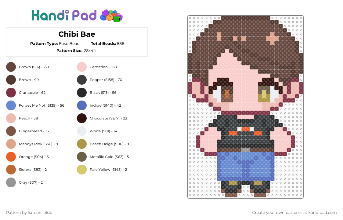 Chibi Characters Collection - Kandi Pad | Kandi Patterns, Fuse Bead ...
