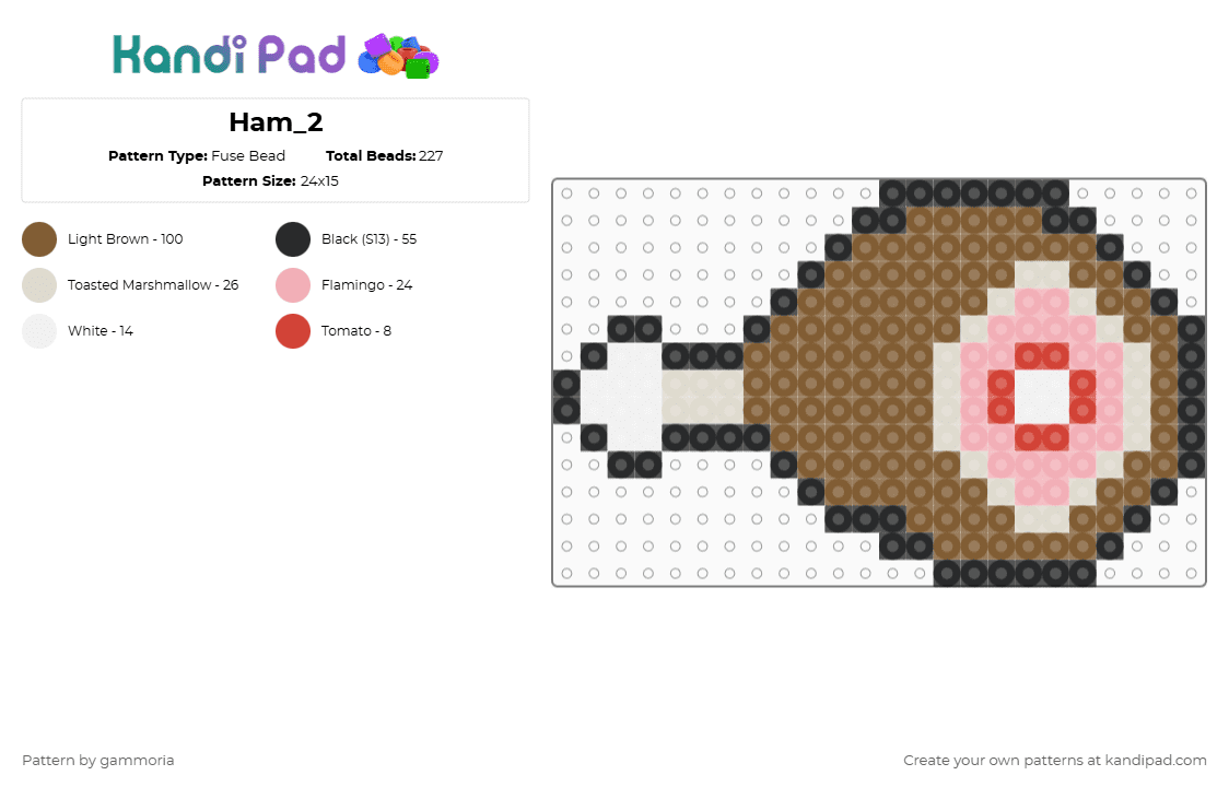 Ham_2 Fuse Bead Pattern - Kandi Pad | Kandi Patterns, Fuse Bead ...