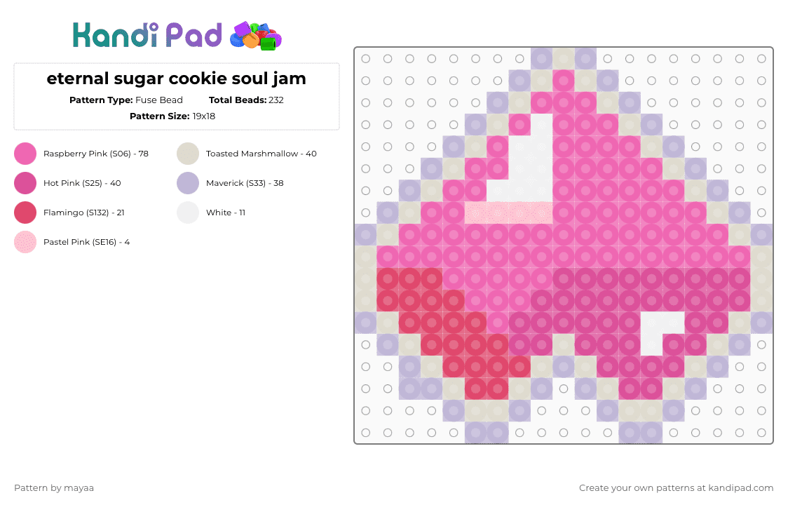 Eternal Sugar Cookie Soul Jam Fuse Bead Pattern Kandi Pad Kandi