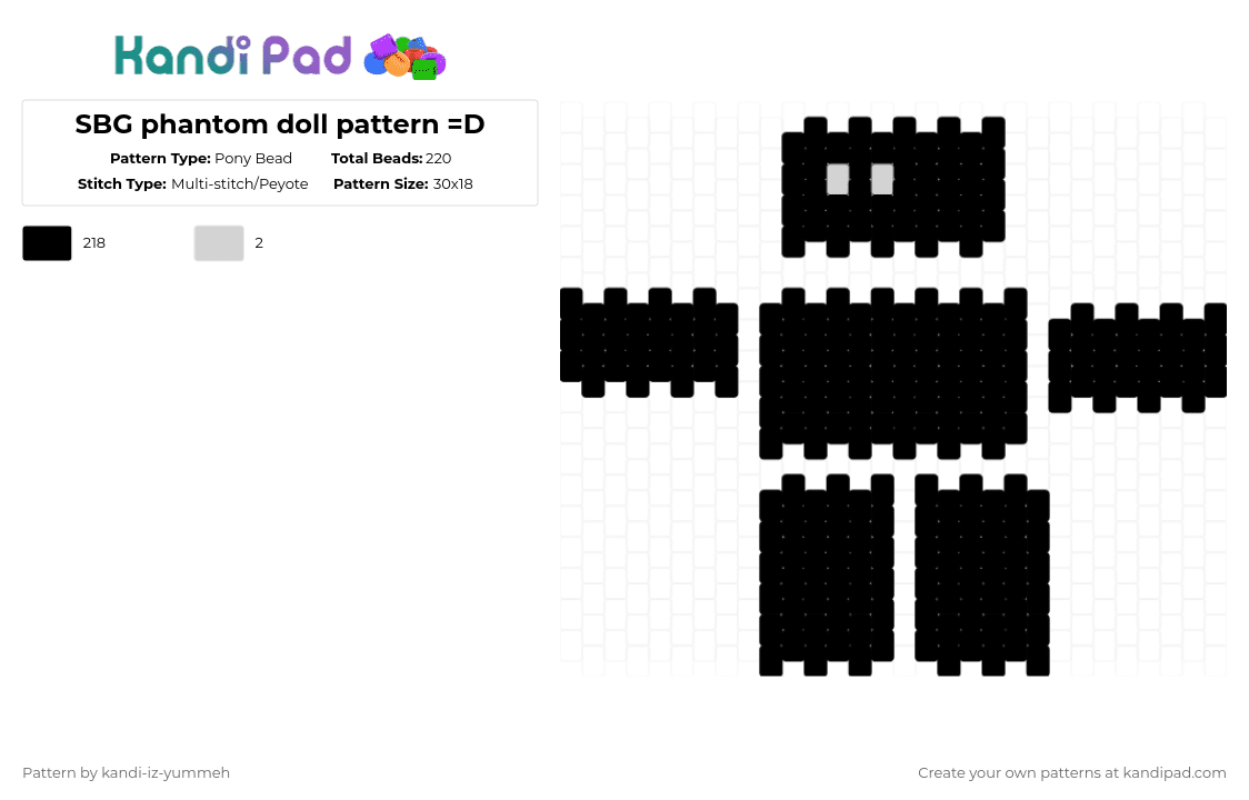 SBG phantom doll pattern =D Pony Bead Pattern - Kandi Pad | Kandi ...