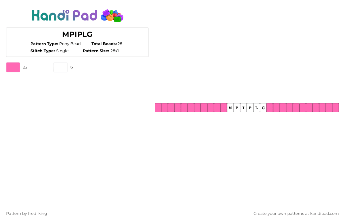 MPIPLG Pony Bead Pattern - Kandi Pad | Kandi Patterns, Fuse Bead ...
