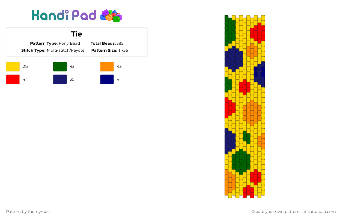 Tie Pony Bead Pattern - Kandi Pad | Kandi Patterns, Fuse Bead Patterns ...