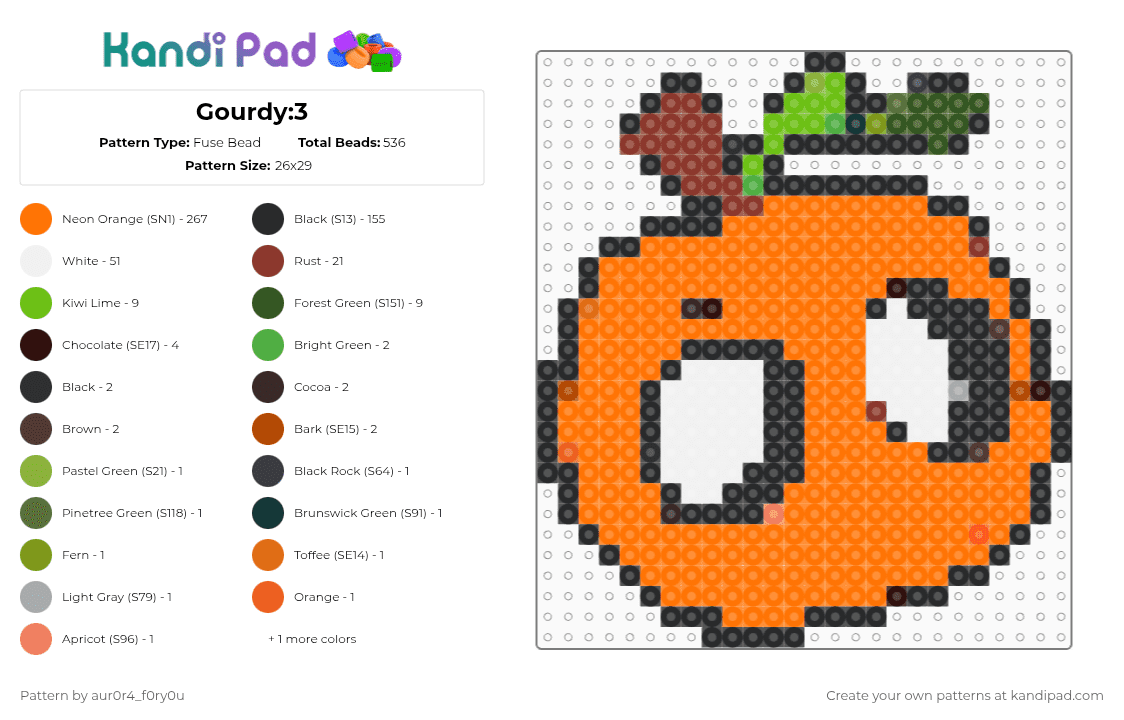 Gourdy:3 Fuse Bead Pattern - Kandi Pad | Kandi Patterns, Fuse Bead ...