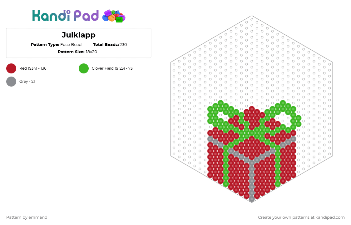 Julklapp Fuse Bead Pattern - Kandi Pad | Kandi Patterns, Fuse Bead ...