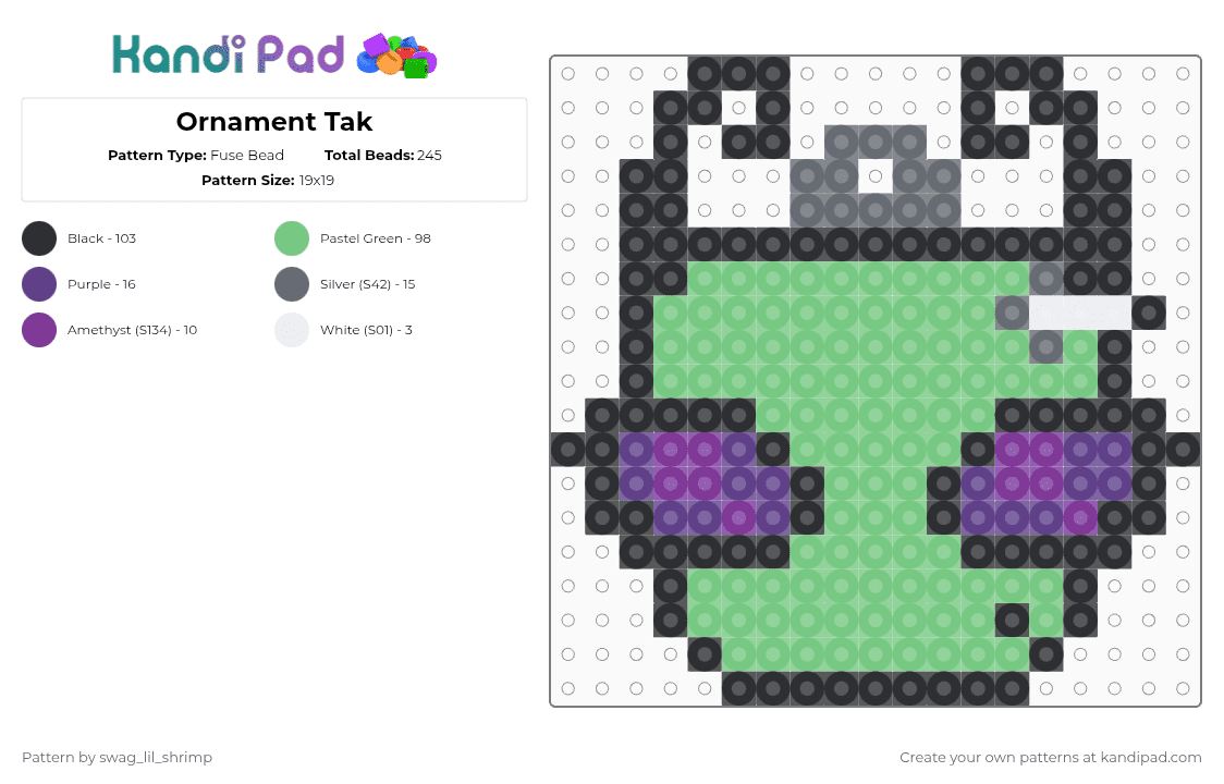 1x1x1x1 Ornament Fuse Bead Patterns - Gallery - Kandi Pad | Kandi ...
