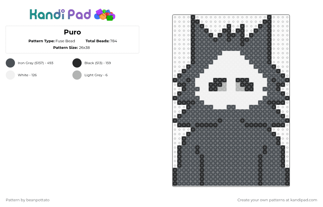 Puro Fuse Bead Pattern - Kandi Pad | Kandi Patterns, Fuse Bead Patterns ...