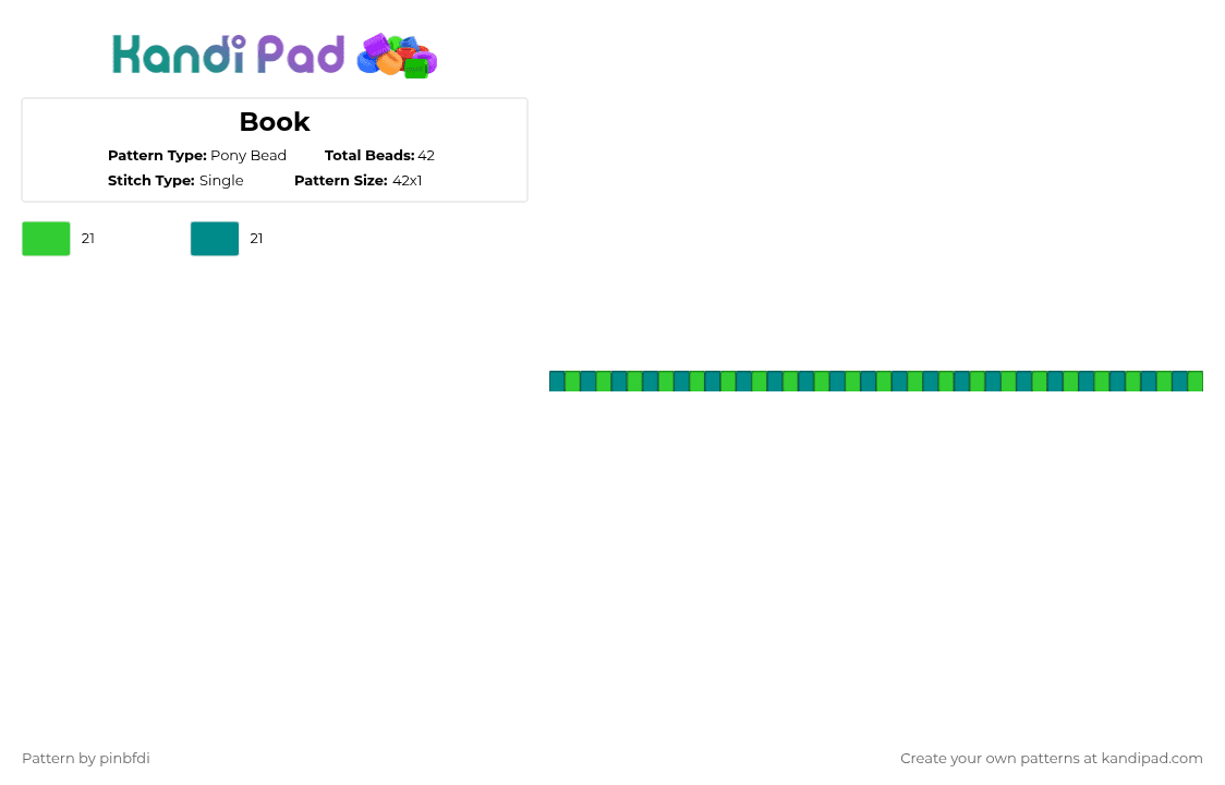 Book Pony Bead Pattern - Kandi Pad | Kandi Patterns, Fuse Bead Patterns ...