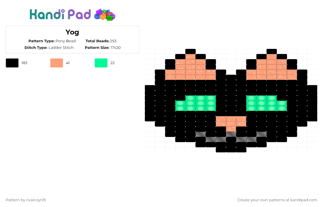Yog Pony Bead Pattern - Kandi Pad | Kandi Patterns, Fuse Bead Patterns ...