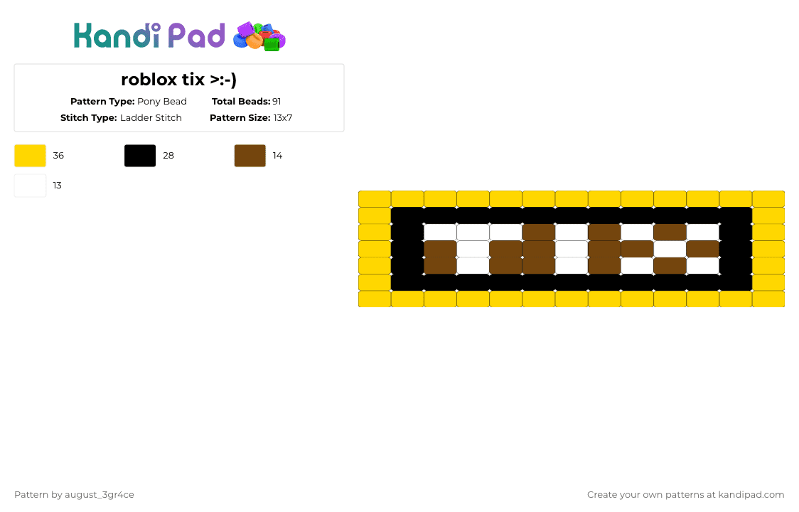 Roblox Spawn Pony Bead Patterns - Gallery - Kandi Pad | Kandi Patterns ...