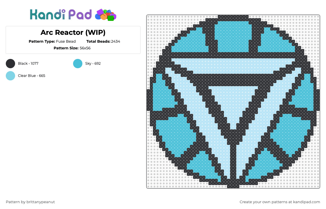 Arc Reactor Fuse Bead Pattern - Kandi Pad | Kandi Patterns, Fuse Bead ...