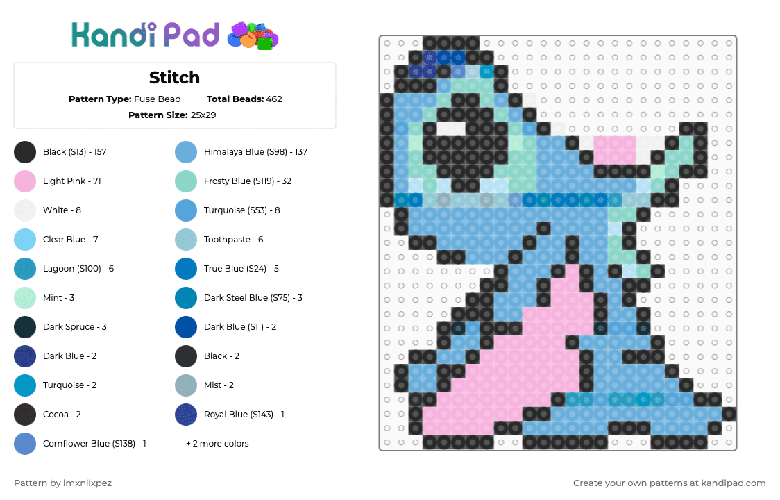 Stitch Fuse Bead Pattern - Kandi Pad | Kandi Patterns, Fuse Bead ...