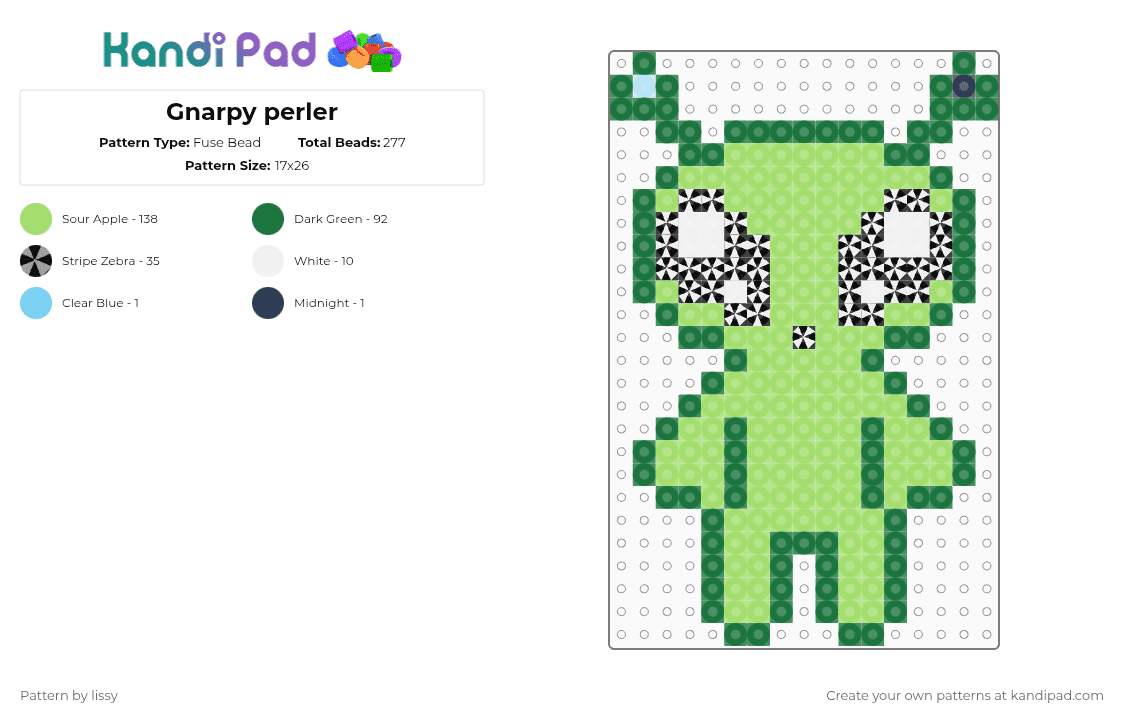 Gnarpy Perler Fuse Bead Pattern Kandi Pad Kandi Patterns Fuse Bead